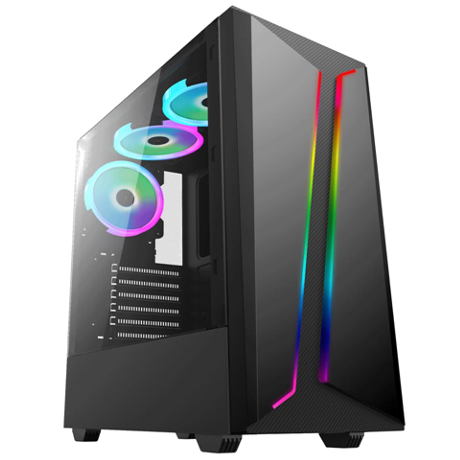 Gabinete CROMAX 8801 Gamer Negro Mid Tower RGB S/Fuente - Elit