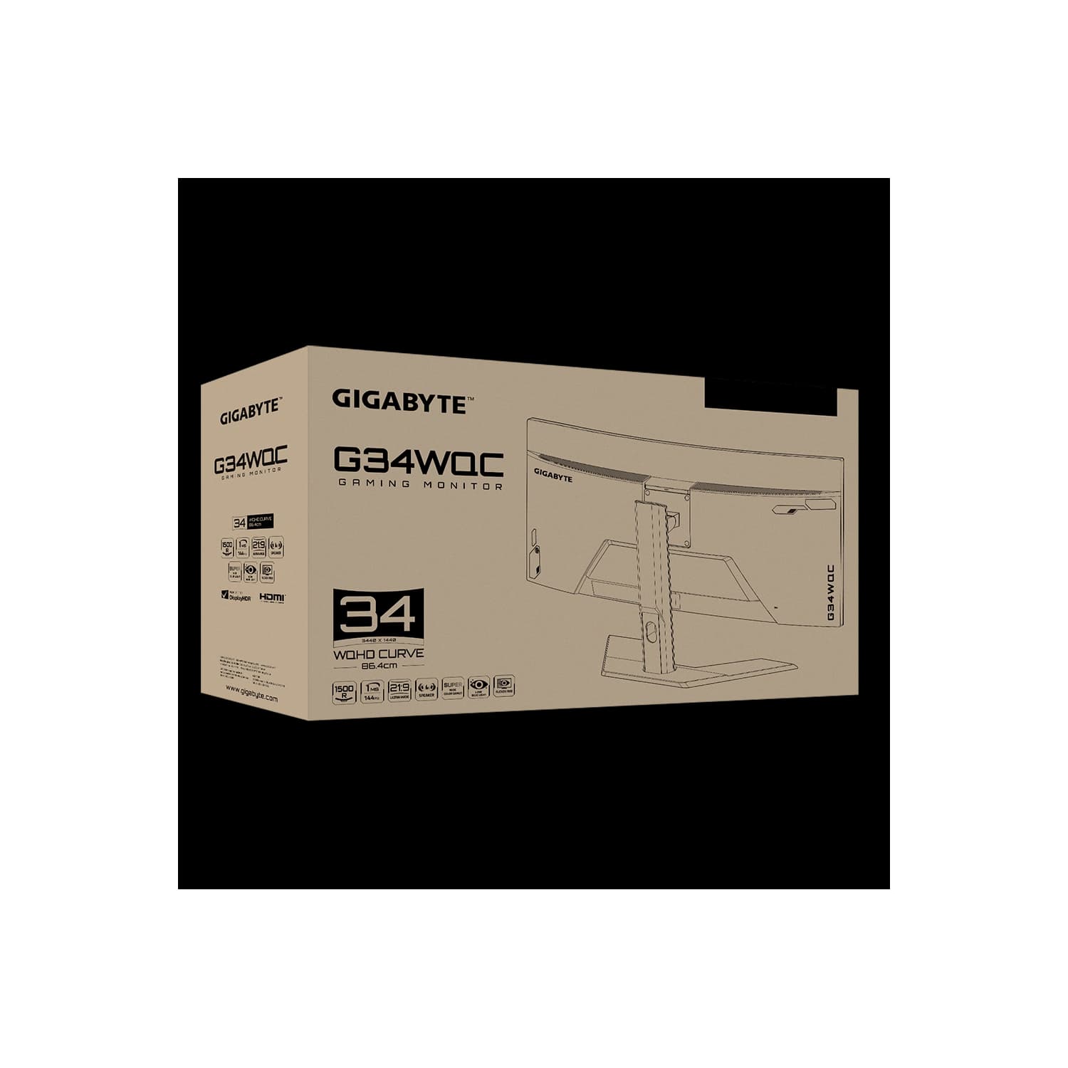 Monitor Giga 34" Edge UltraWide QHD G34WQC 144Hz 1 - Elit